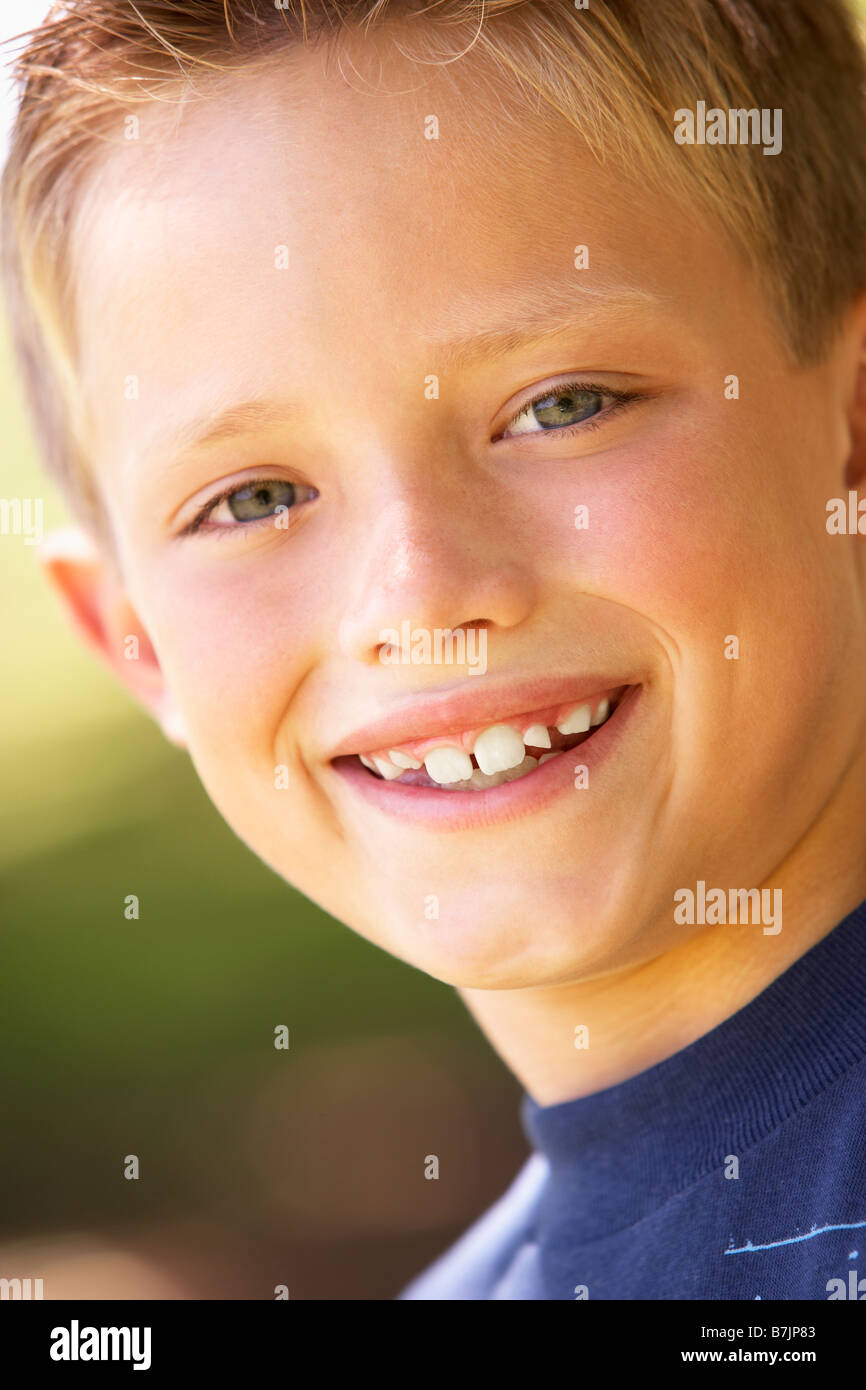 Portrait Of Boy Smiling Stock Photo - Alamy
