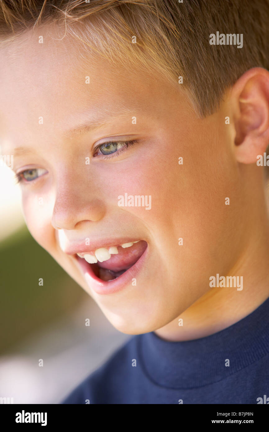 Portrait Of Boy Smiling Stock Photo - Alamy