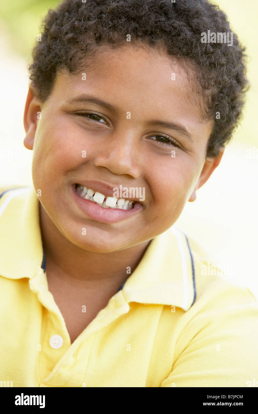 Portrait Of Boy Smiling Stock Photo - Alamy