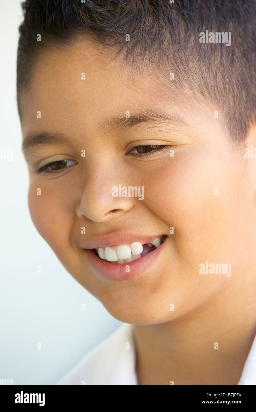 Portrait Of Boy Smiling Stock Photo - Alamy