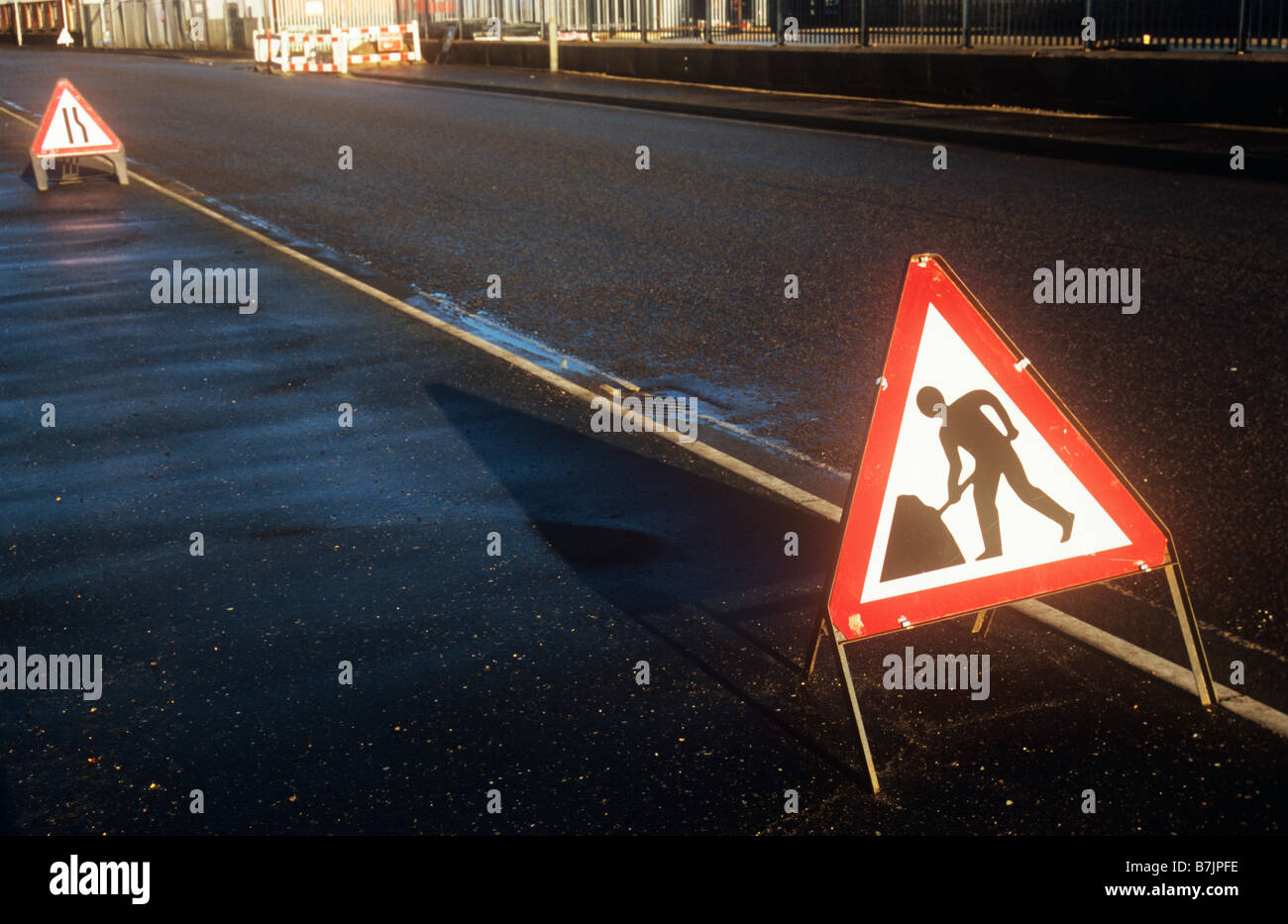 Empty triangular road sign hi-res stock photography and images - Alamy
