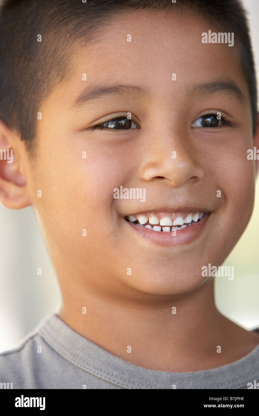 Portrait Of Boy Smiling Stock Photo - Alamy