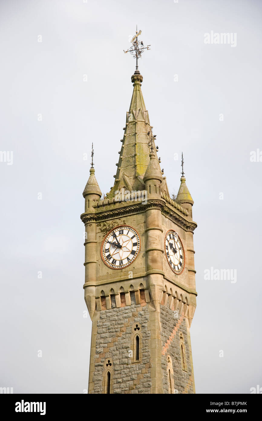 The Castlereagh Memorial Town Clock in Machynlleth at the junction of ...
