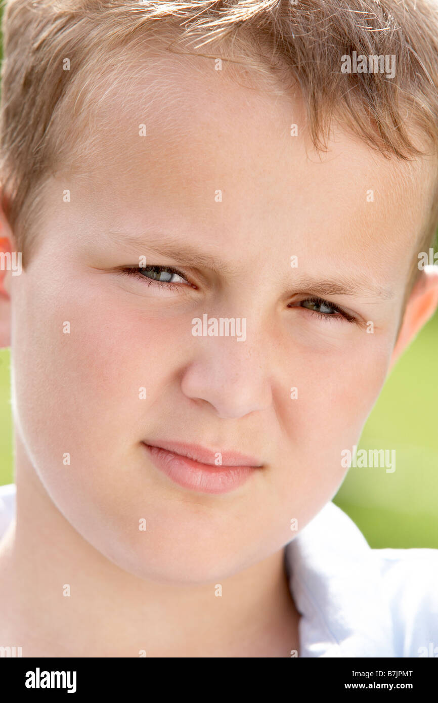 Portrait Of Pre-Teen Boy Stock Photo - Alamy
