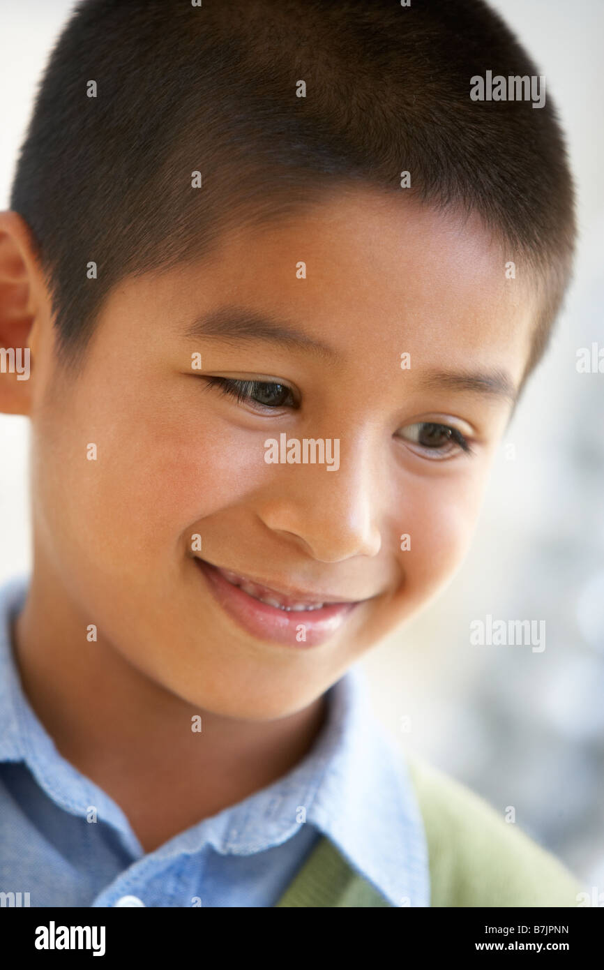 Portrait Of Boy Smiling Stock Photo - Alamy