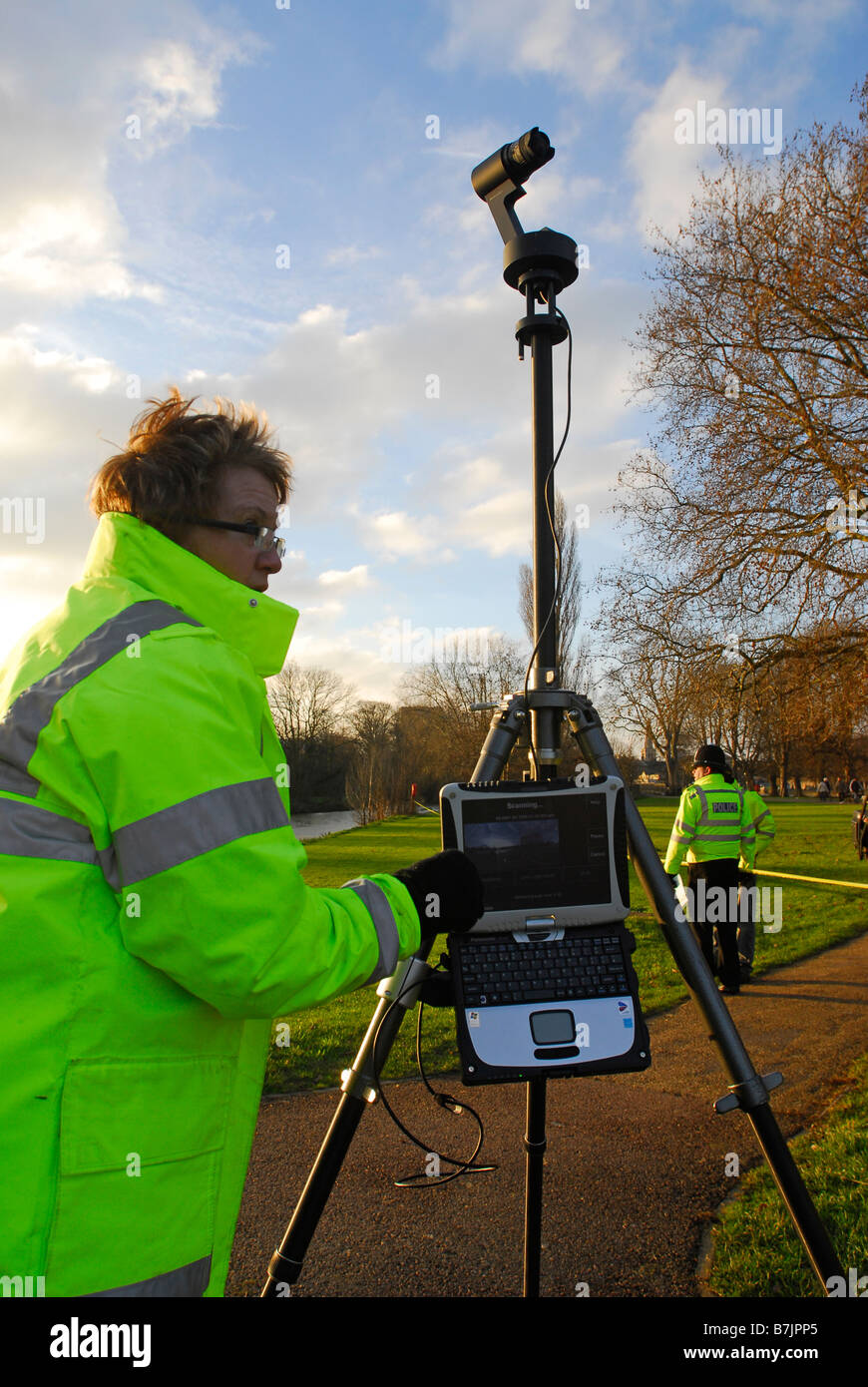 Police SOCO maps a crime scene with a 360 degree camera Stock Photo - Alamy