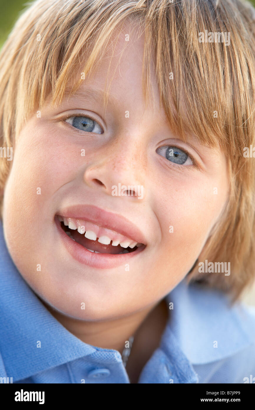 Portrait Of Boy Smiling Stock Photo - Alamy