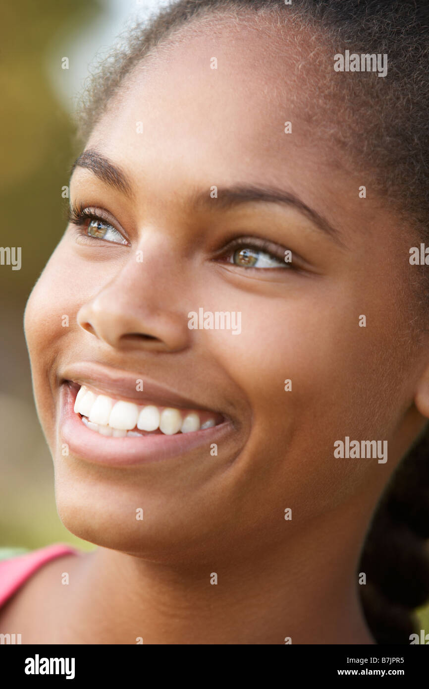 Portrait Of Teenage Girl Smiling Stock Photo - Alamy