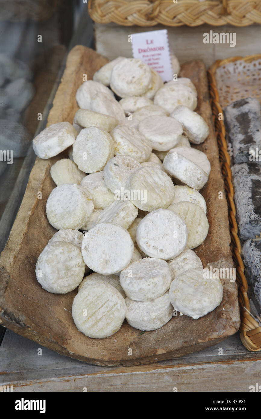 Goat cheese selection, shop in St Remy, France Stock Photo - Alamy