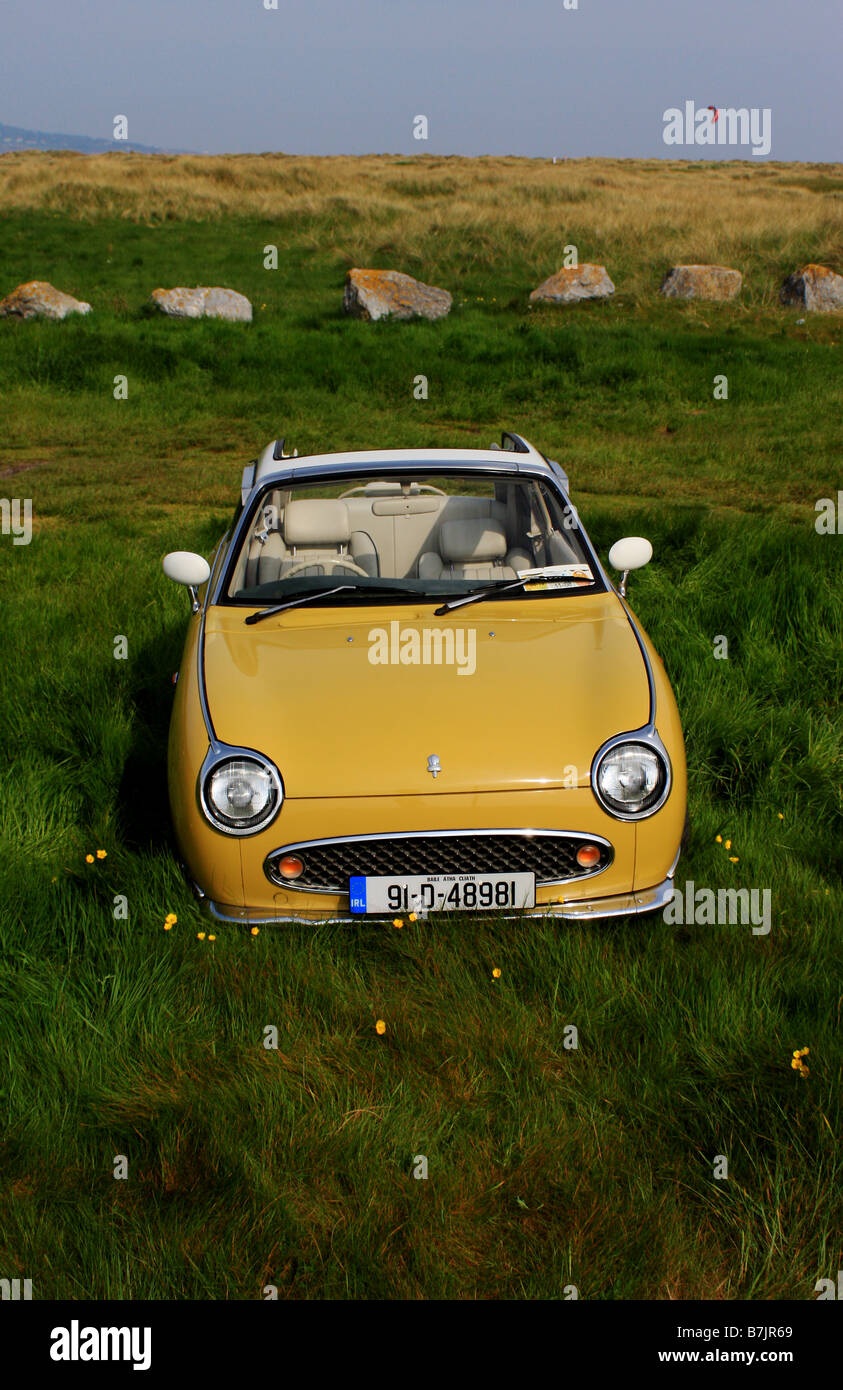 Nissan Figaro, stylish retro car, front view Stock Photo - Alamy