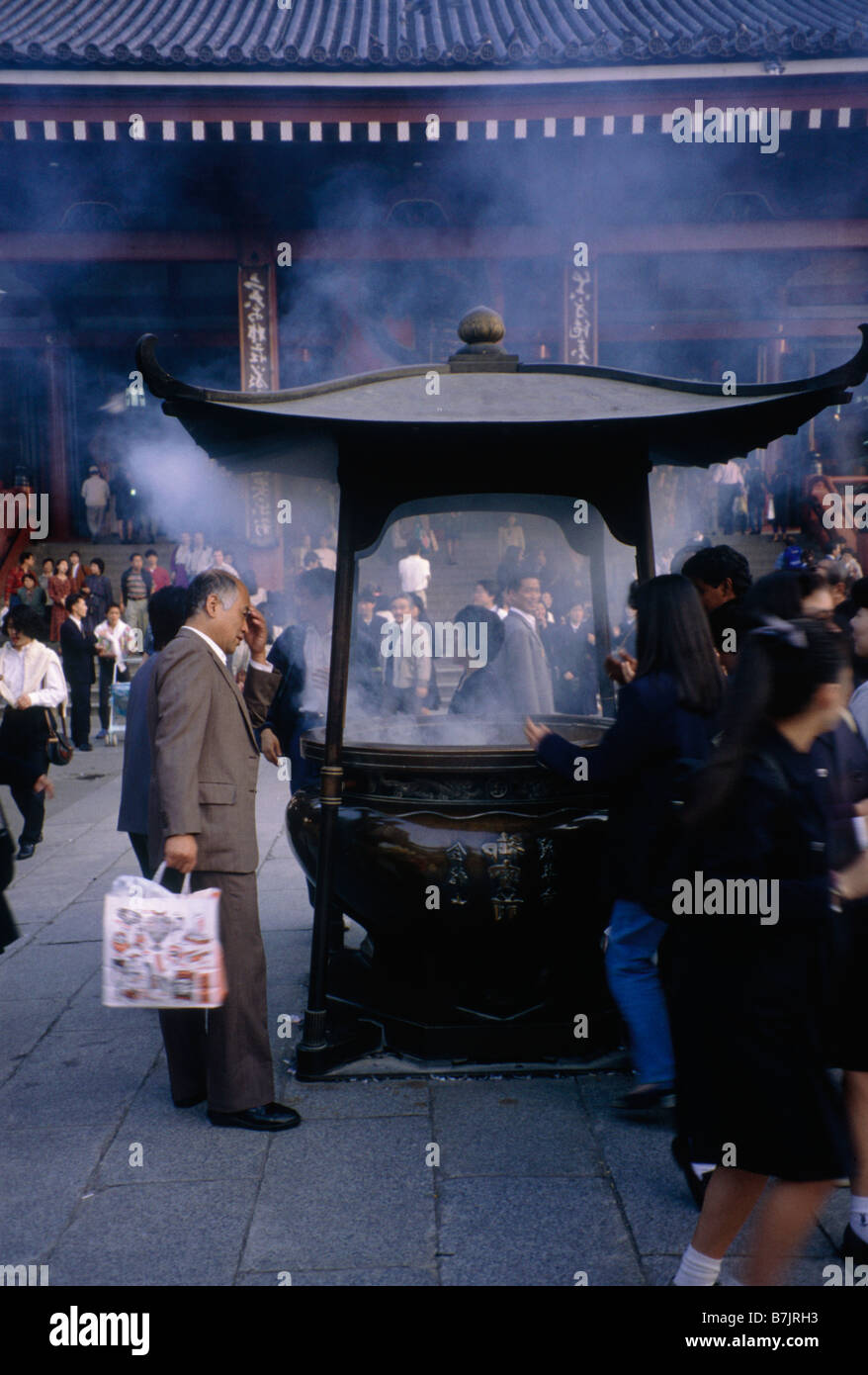 Healing incense burner Asakusa Tokyo Japan People Busy TOKYO HONSHU ...