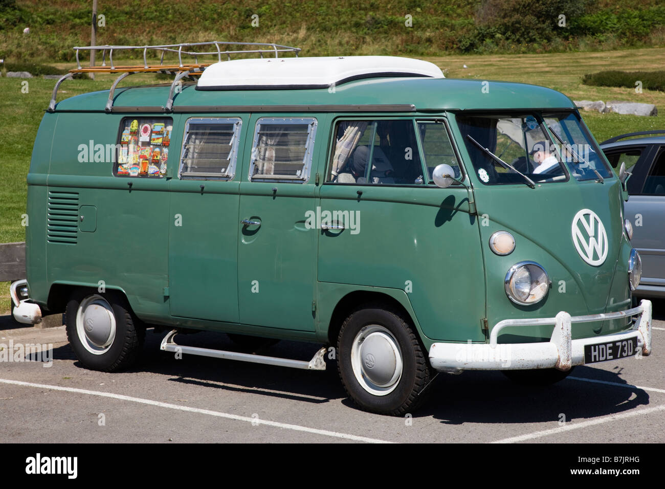 Vintage split windscreen volkswagon VW camper van with destination ...