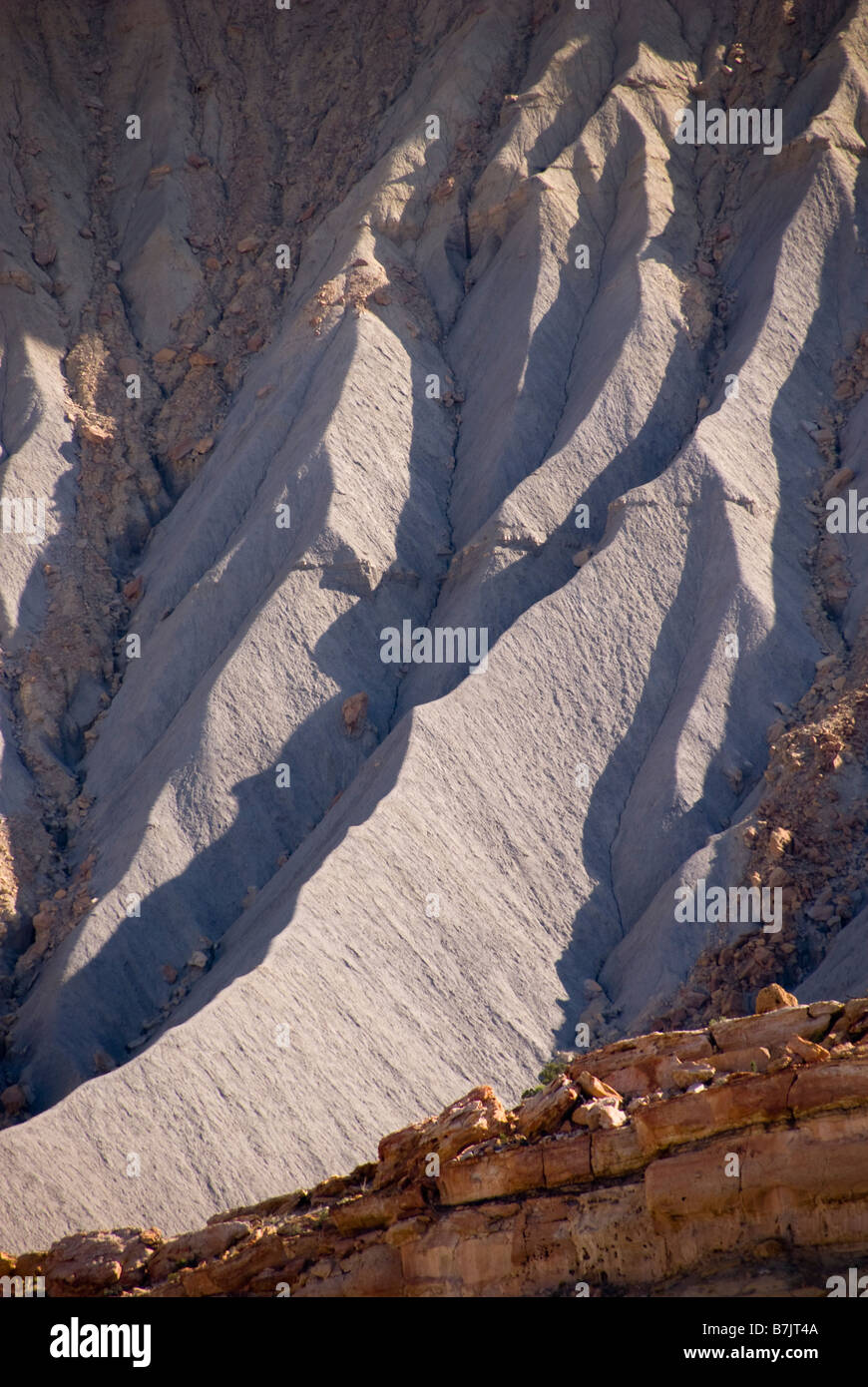 Mancos shale ribs along the Strike Valley cliffs, Notom Bullfrog Road ...