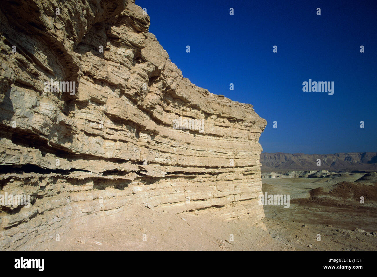 Closeup of rock formations layers Desert landscape masada mezada dead ...