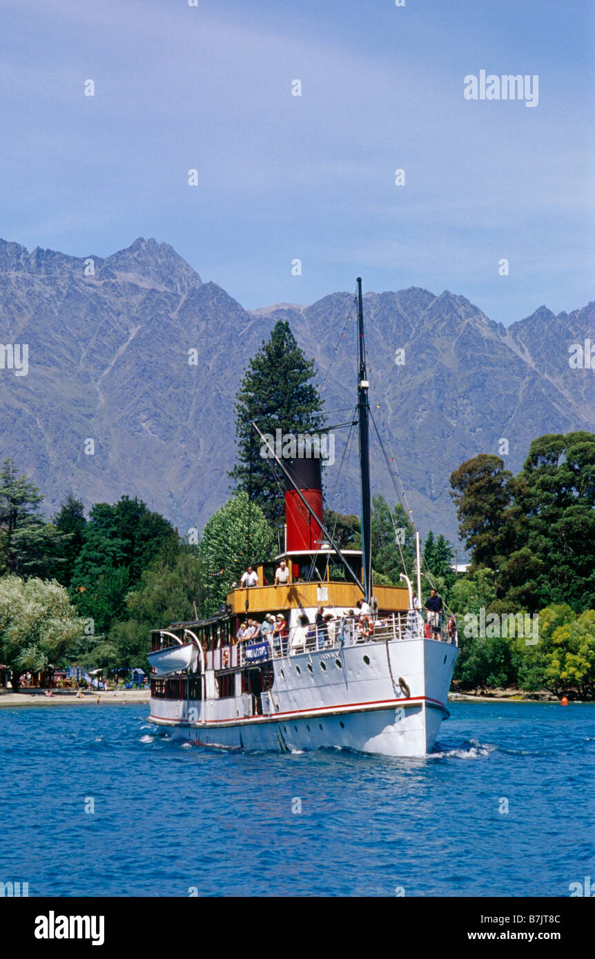 Lake Wakatipu TSS Earnshaw passenger boat Steam Remarkable mountains ...