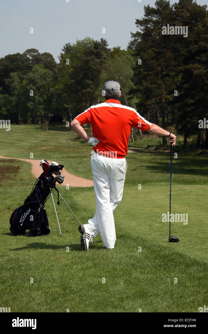 Golfer on course Stock Photo - Alamy