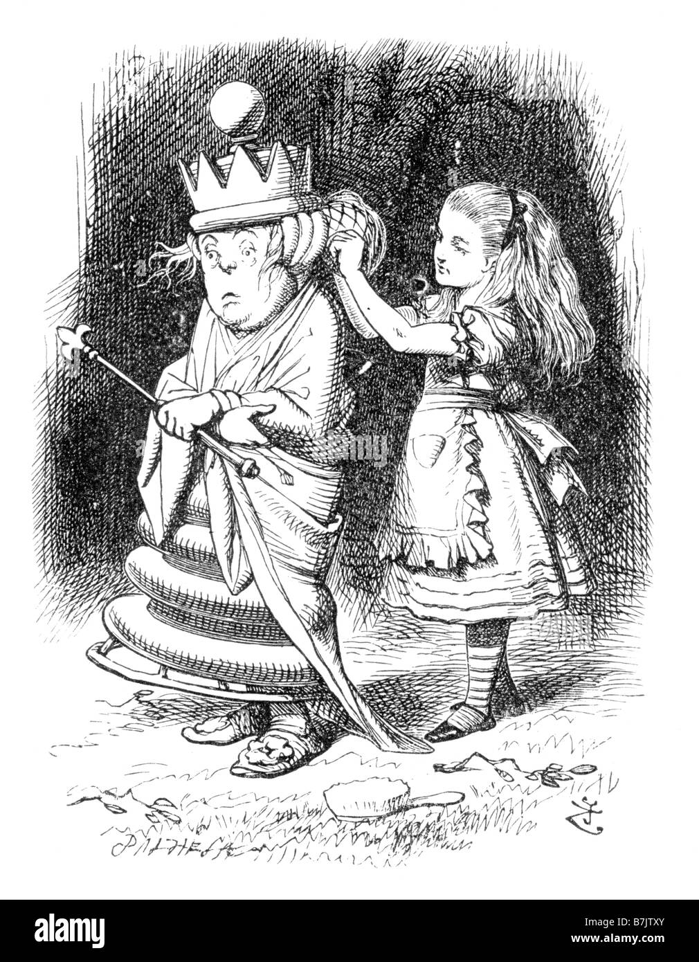 Alice Helps the White Queen to Dress Alice Through the Looking Glass ...