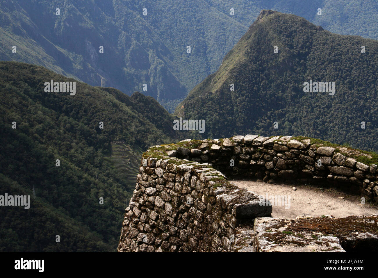A view of the Andes Mountains from an Inca Temple on the Inca Trail to ...