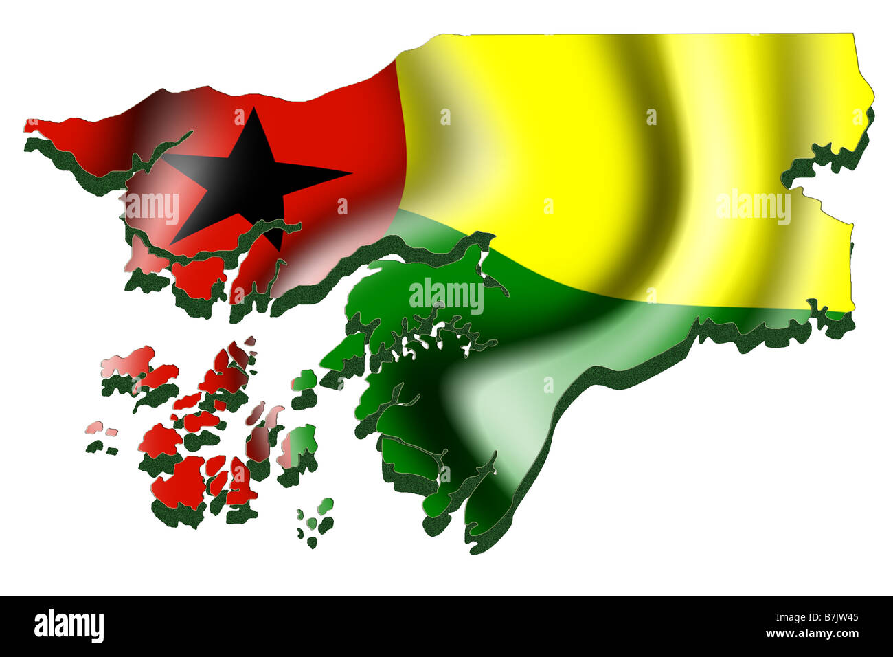 Outline map and flag of Guinea-Bissau Stock Photo - Alamy