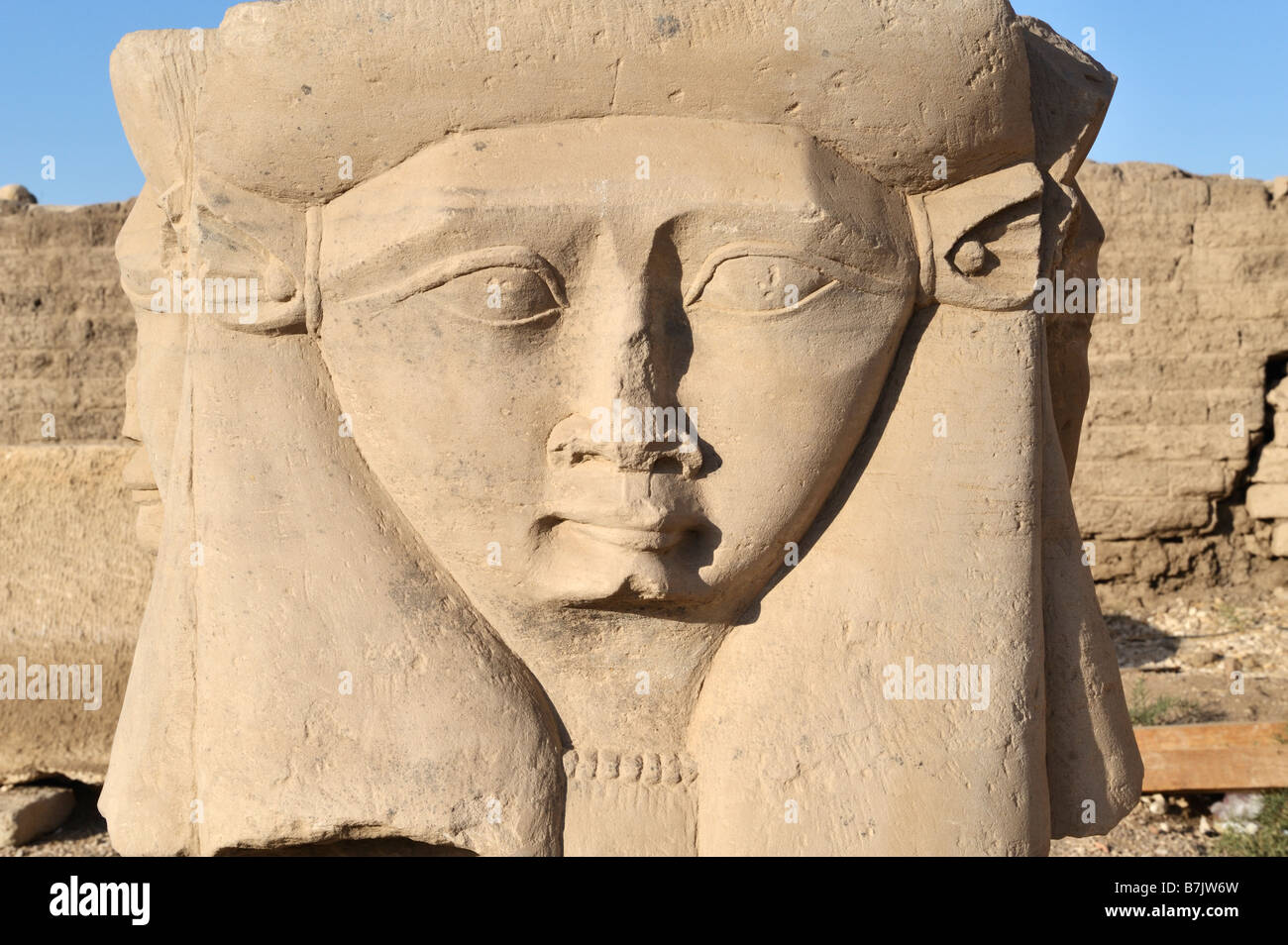 Hathor capital Hathor Temple Dendera Egypt 081115 32524 Stock Photo - Alamy