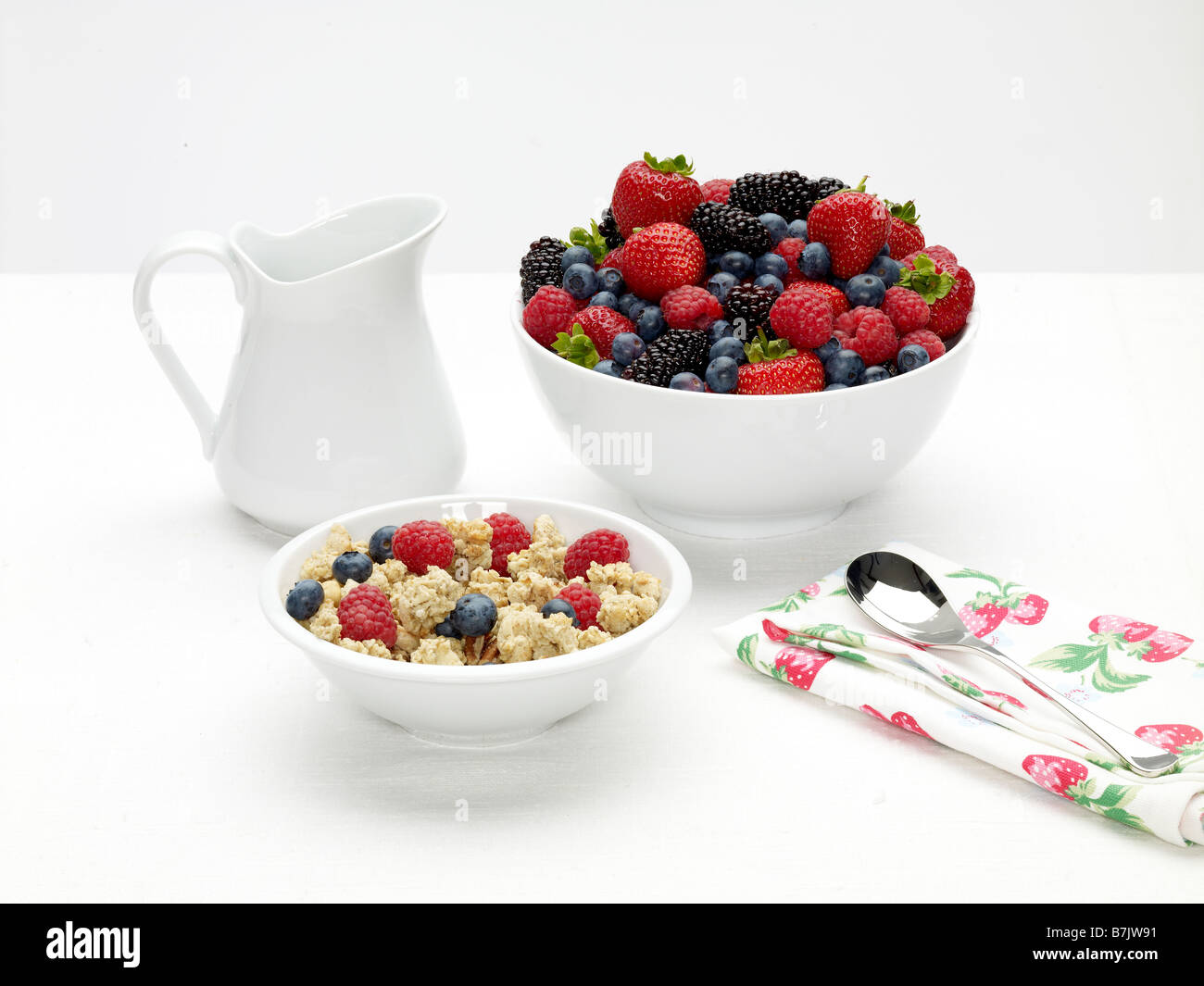 red fruit breakfast strawberries raspberries blueberries blackberries ...