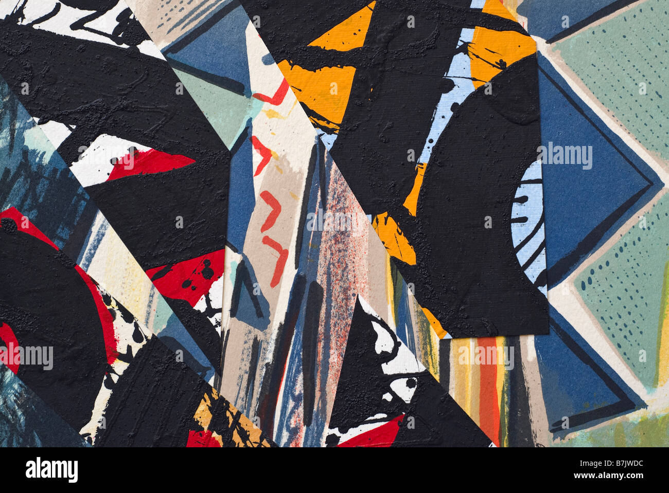 Hand Painted Paper Collage as Design Element Stock Photo - Alamy