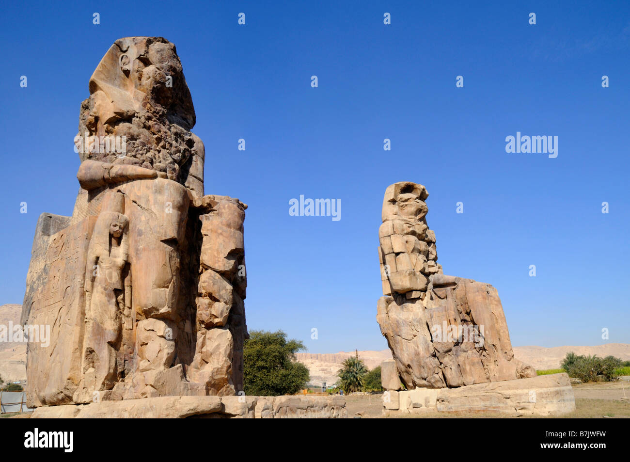 The Colossus of Memnon in Egypt Stock Photo - Alamy