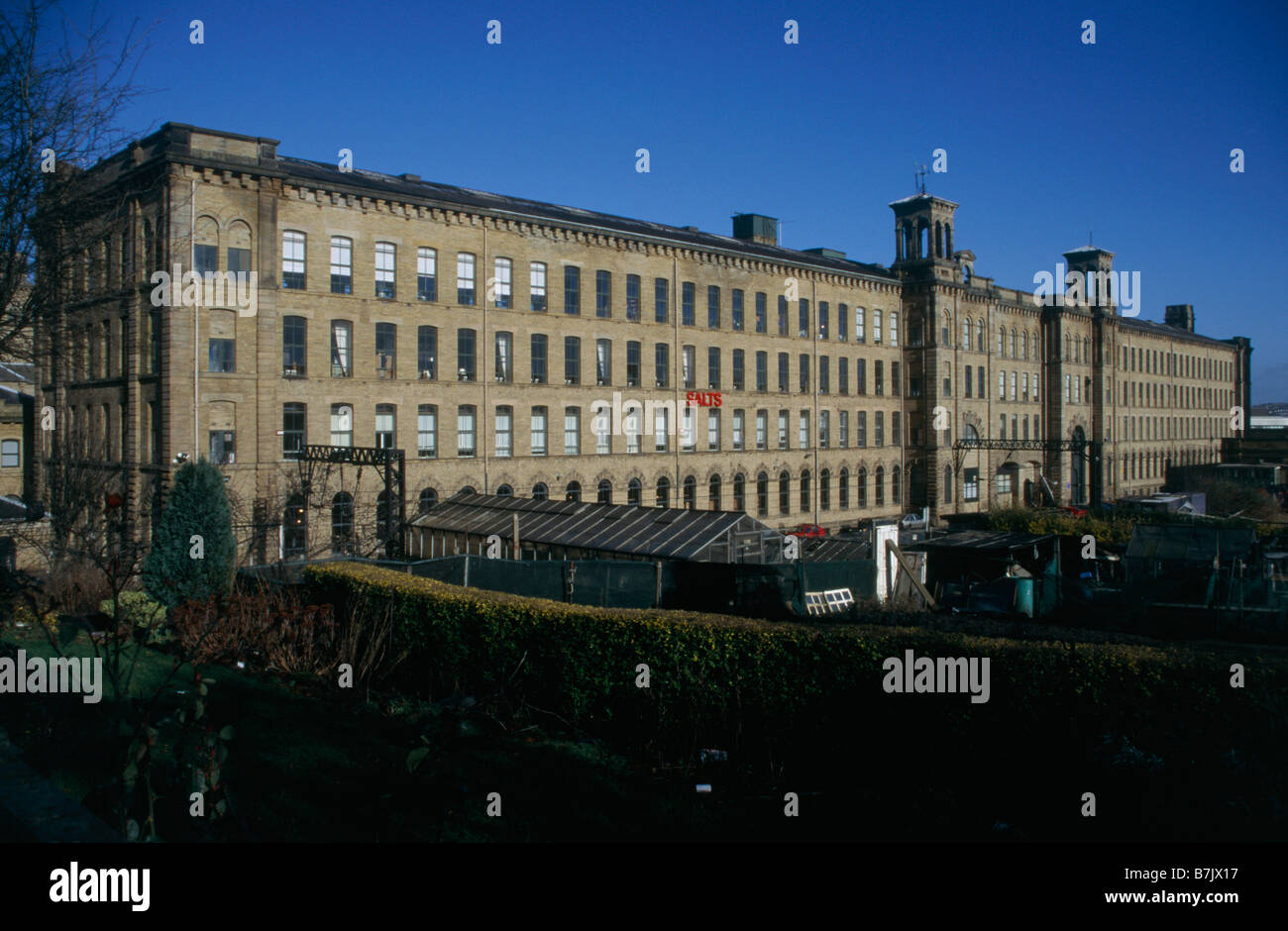 Saltaire Mills Facade Huge building Four storeys of windows SALTAIRE ...