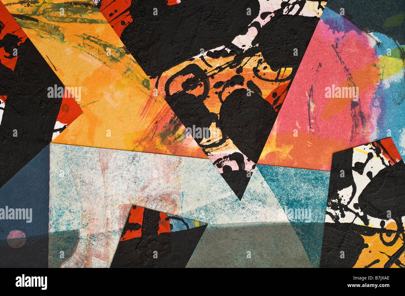 Hand Painted Paper Collage as Design Element Stock Photo - Alamy