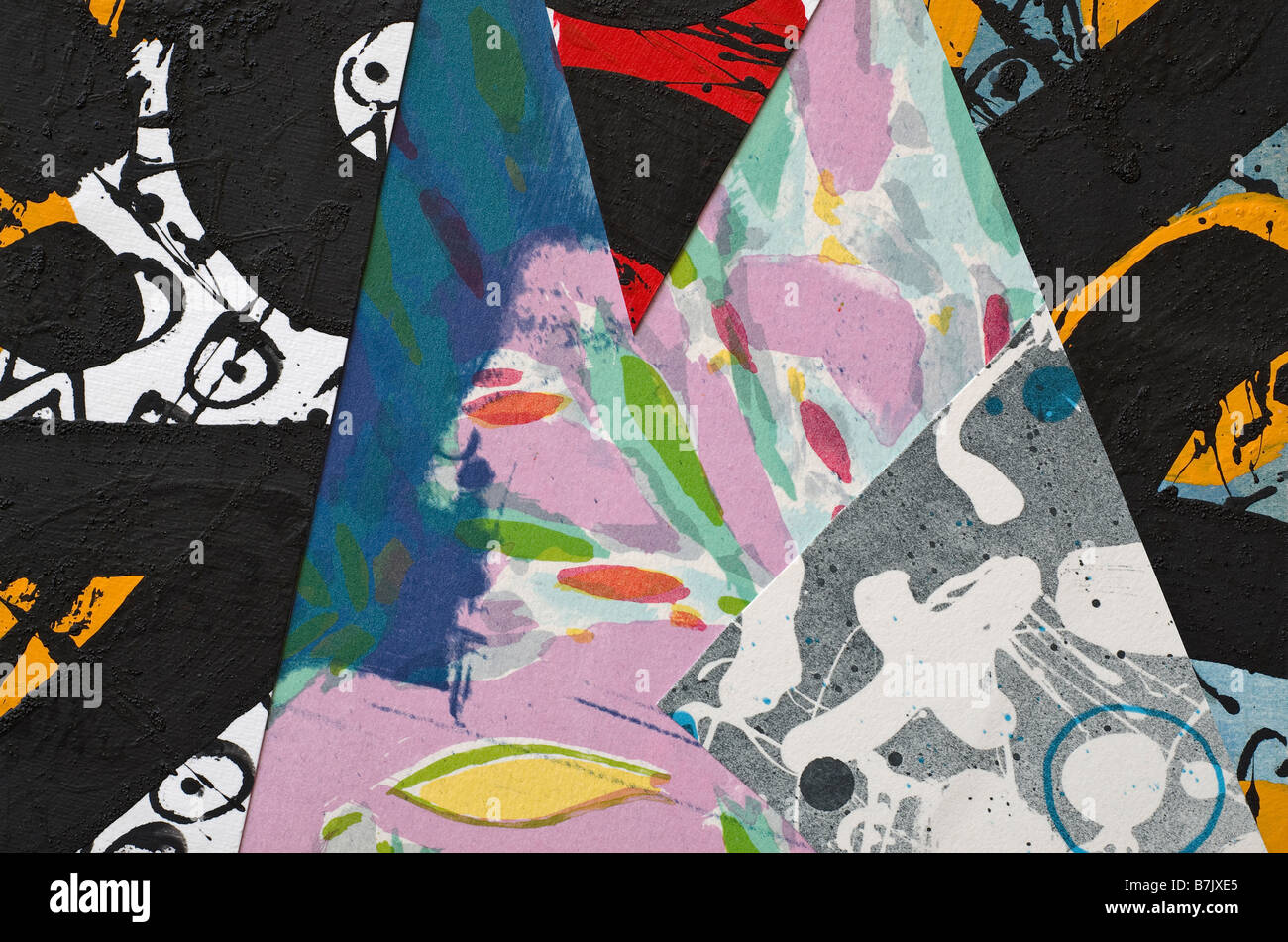 Hand Painted Paper Collage as Design Element Stock Photo - Alamy