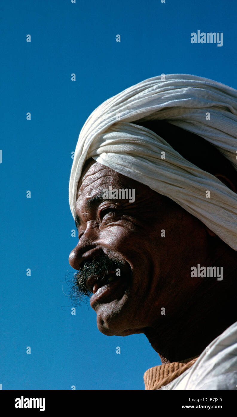 Upper Egypt. Nubian captain of Nile cruise ship travelling between ...