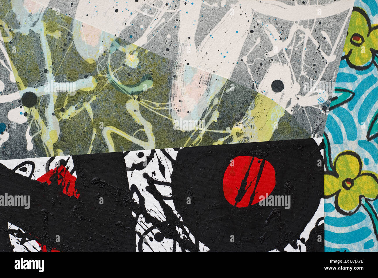 Hand Painted Paper Collage as Design Element Stock Photo - Alamy