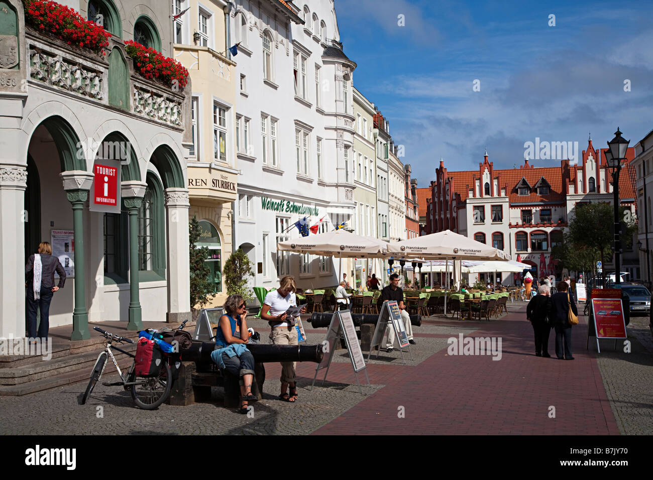 People outside tourist information office Wismar Germany Stock Photo ...