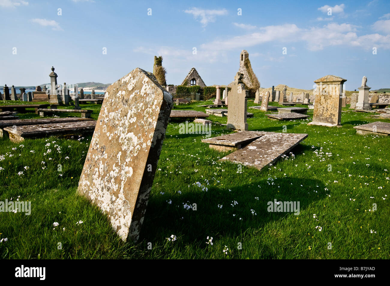 Old Cemetery in churchyard at ruin of Balnakeil church, Balnakeil ...