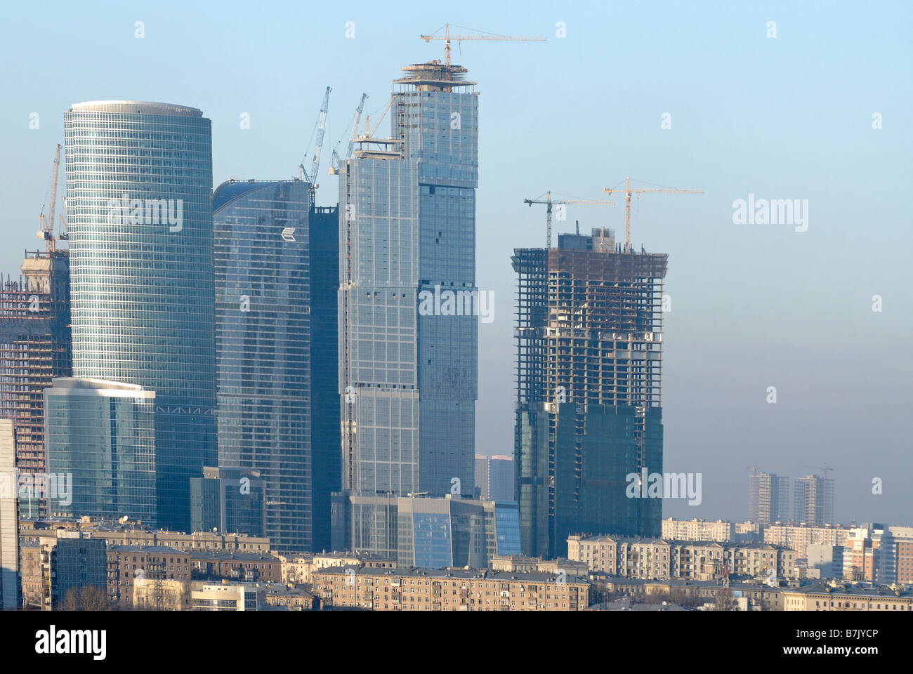 Modern buildings of Moscow City under construction Moscow Russia Stock ...
