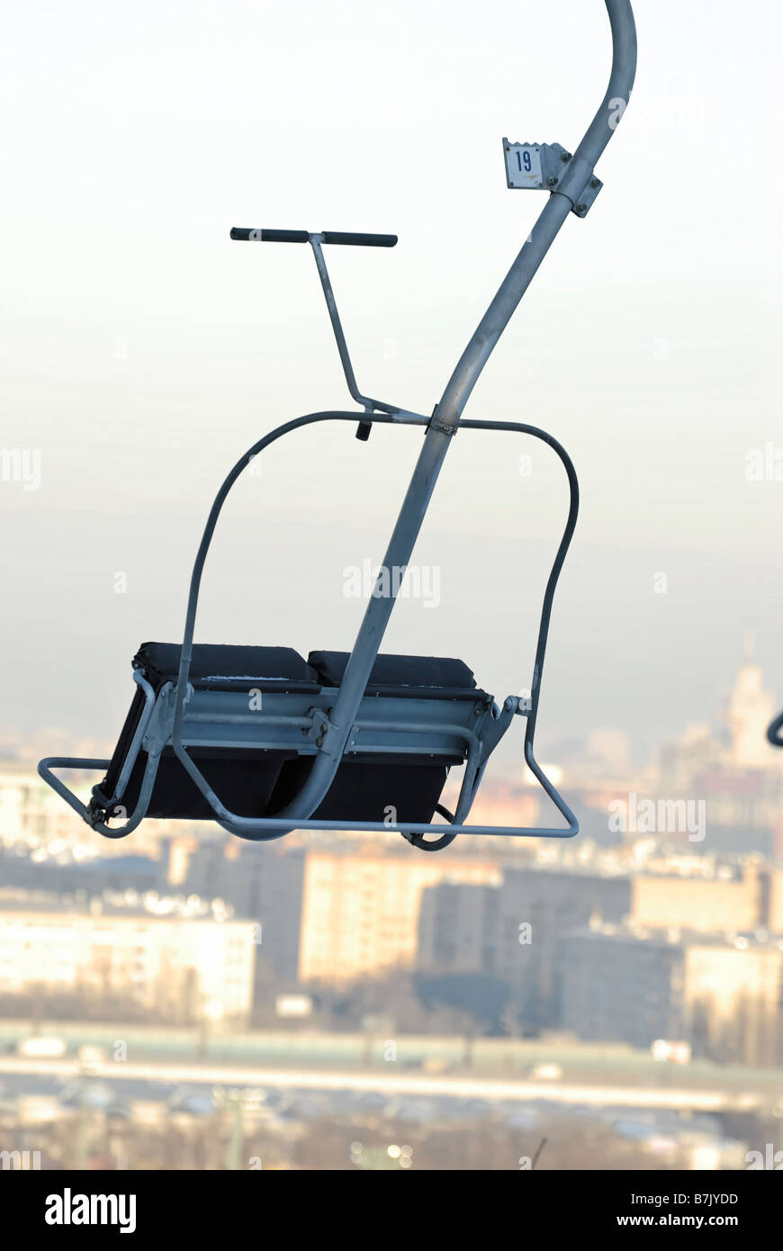 Chairlift on Moscow city background Stock Photo - Alamy
