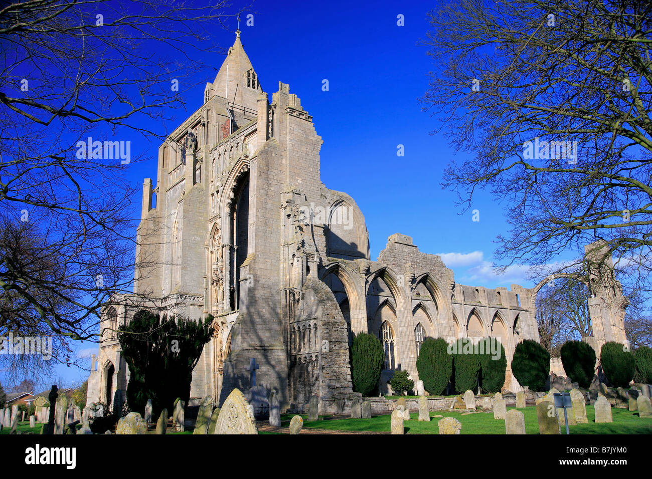 South elevation of Crowland Abbey Crowland Village Landscape ...