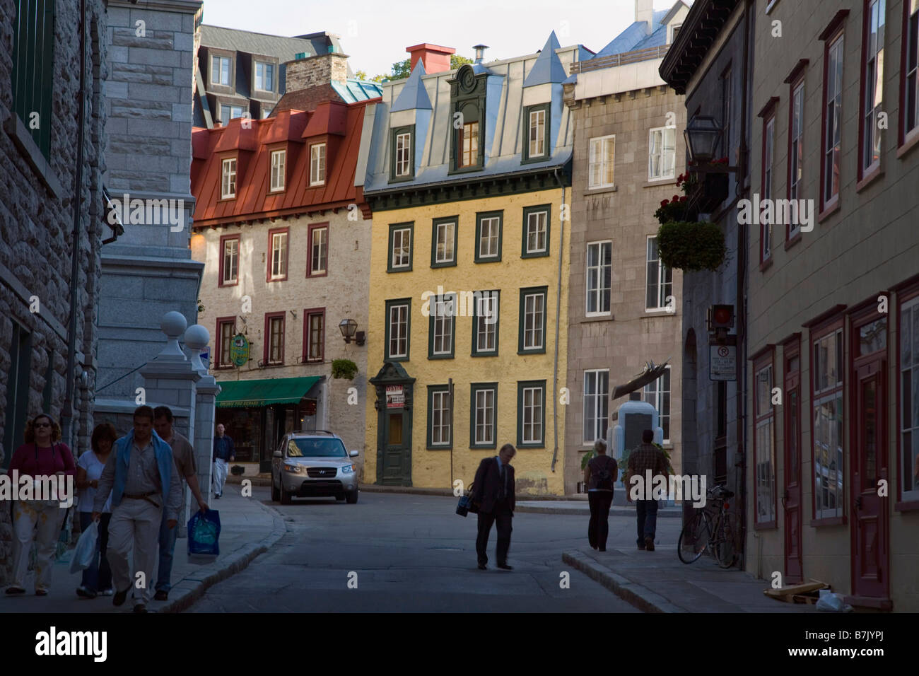 A side street scene in Old Quebec a World Heritage Site in Quebec ...
