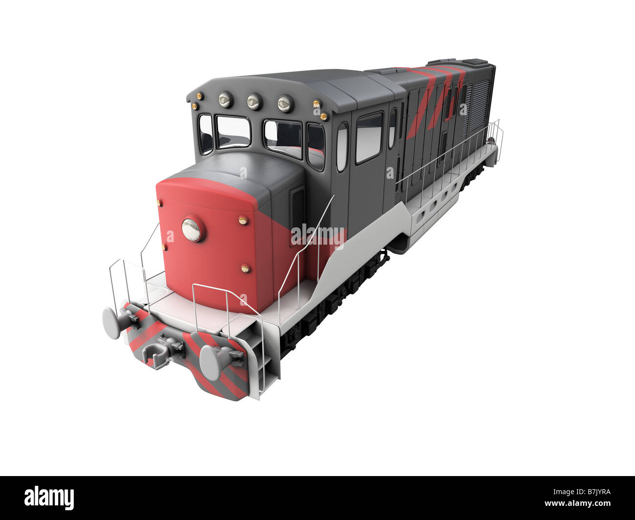 isolated diesel train over white background Stock Photo - Alamy