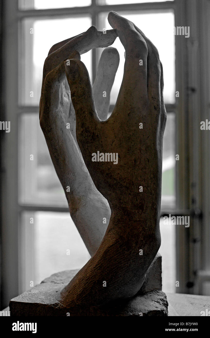 Hands sculpture by Auguste Rodin at the Rodin Museum in Hotel Biron ...