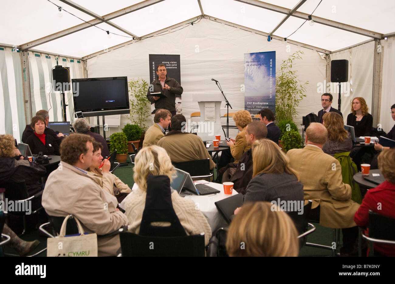 Andy Middleton speaking at EcoSapiens event at The Guardian Hay ...