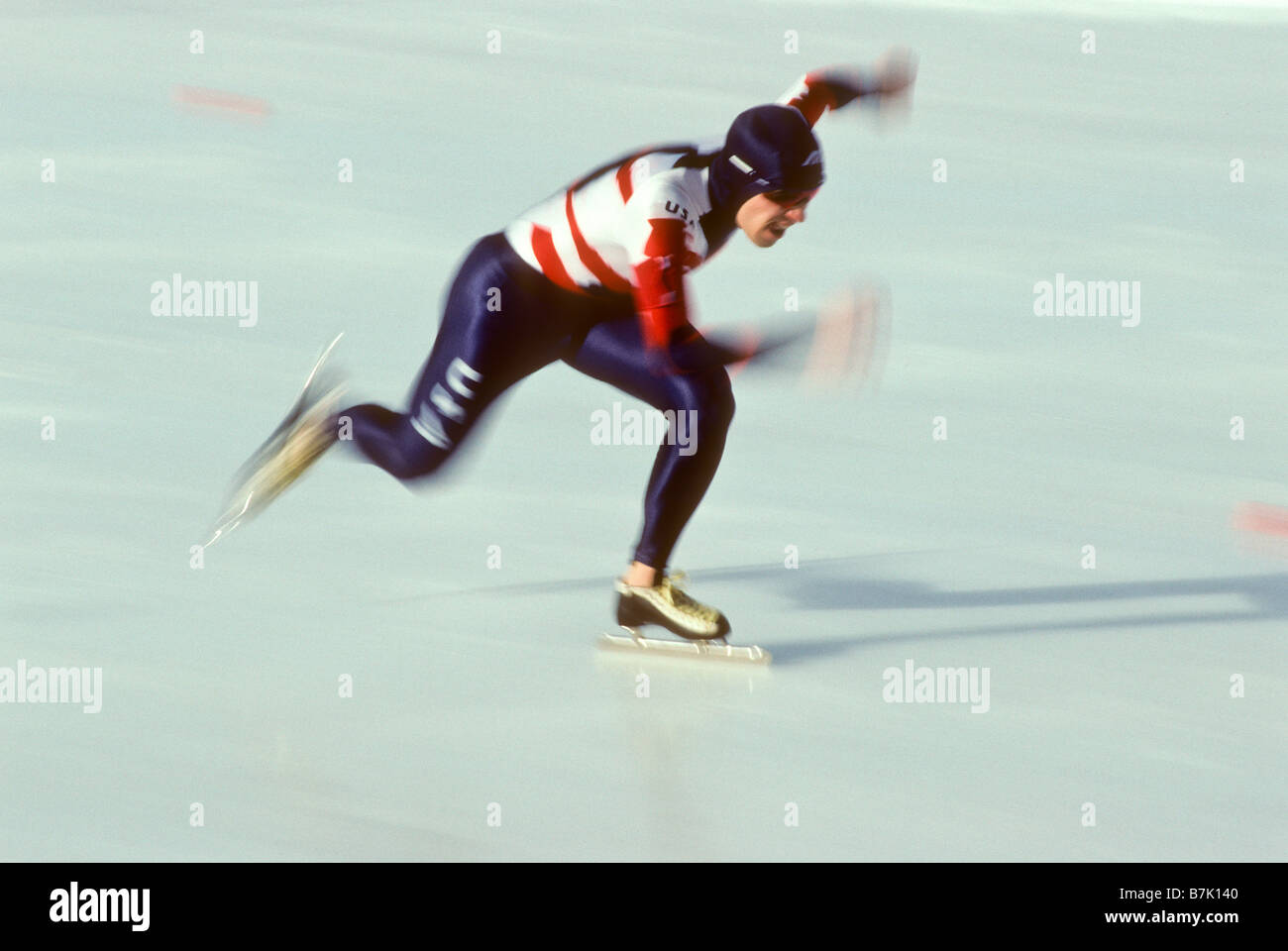 Male speed skater in action Stock Photo - Alamy