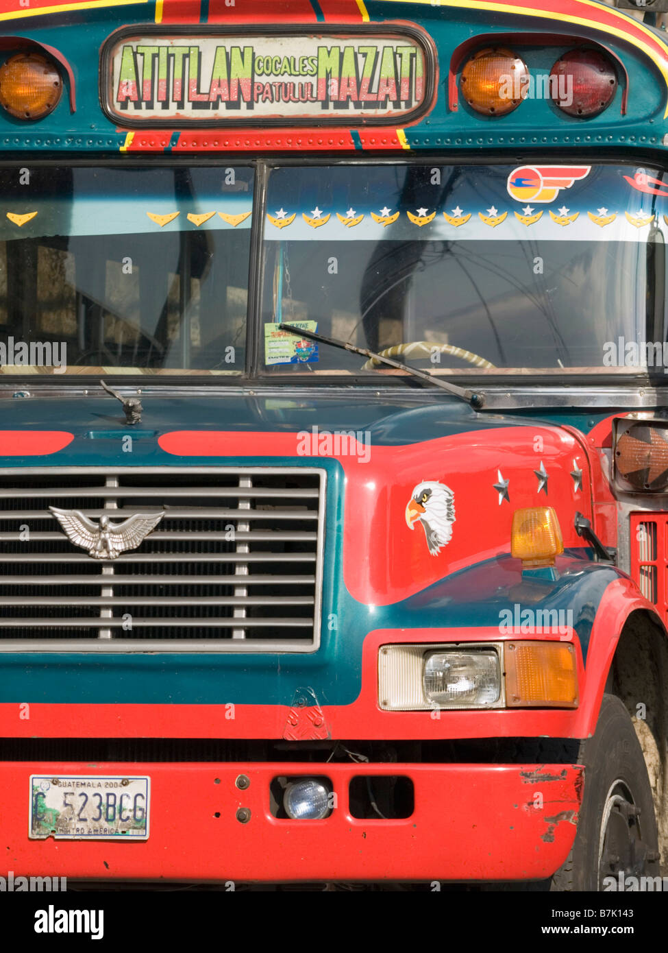 Former American buses in use at local bus station Stock Photo - Alamy