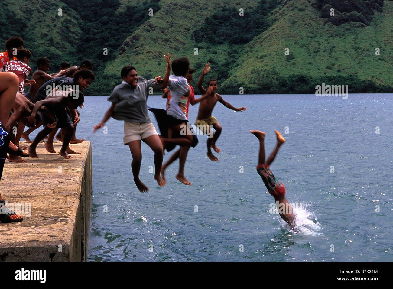 Fijian children Fiji Pacific Ocean Stock Photo - Alamy