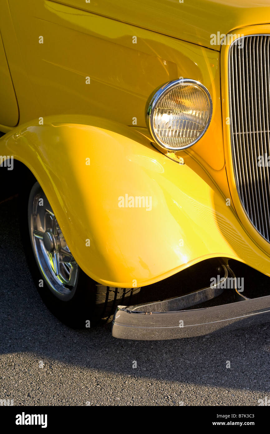 Detail yellow hot rod car hi-res stock photography and images - Alamy