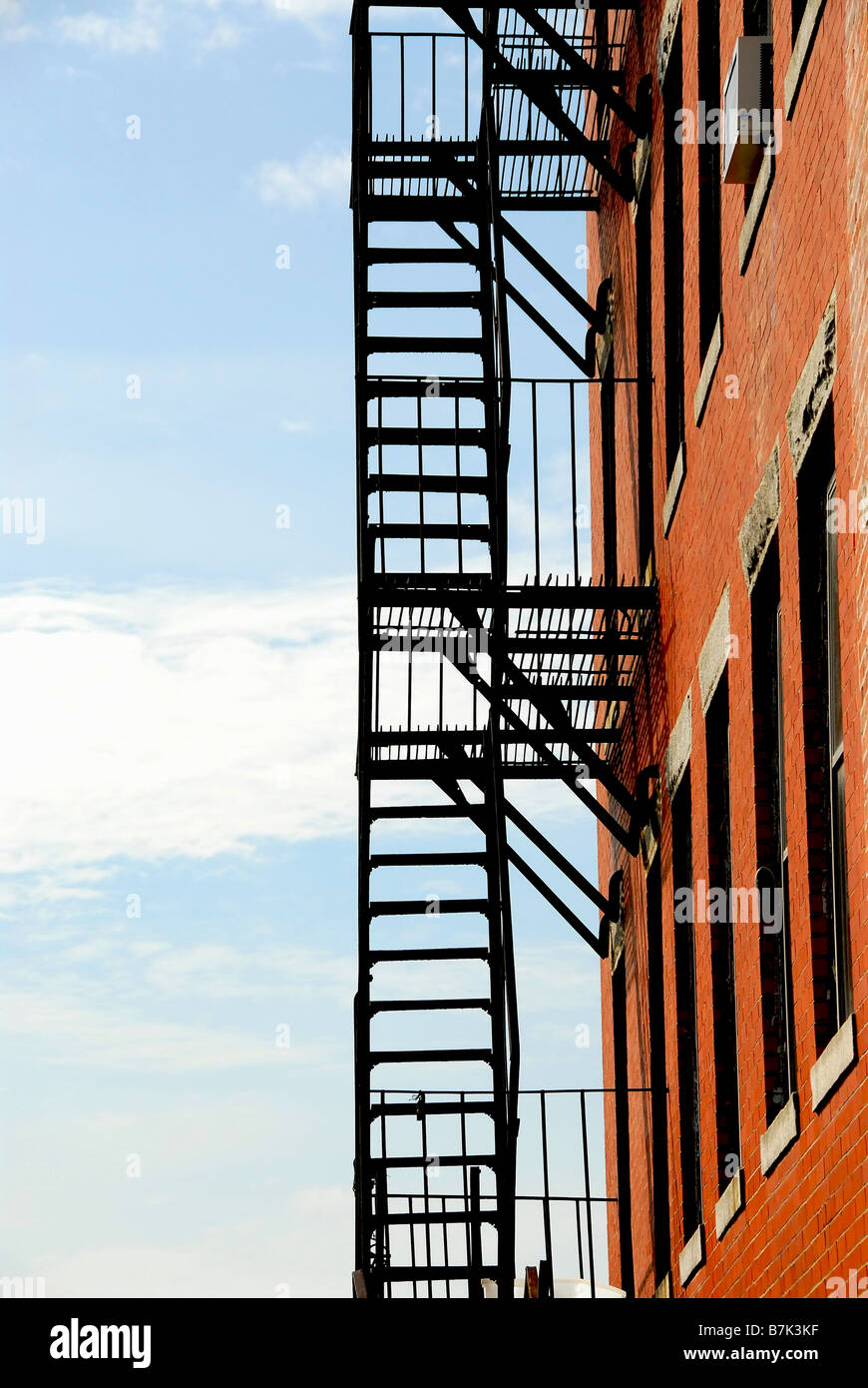 Fire escape on old brick building in Boston Stock Photo - Alamy