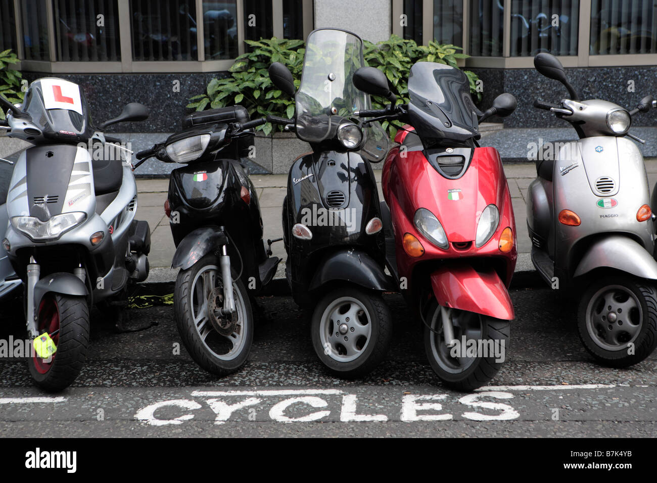Row of Motorbikes Stock Photo - Alamy