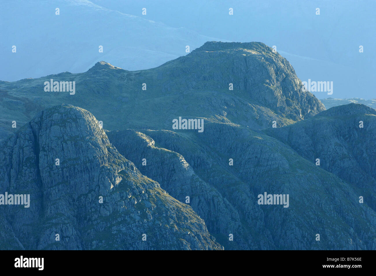 Langdale Pikes Pike o Stickle foreground and Harrison Stickle distance ...