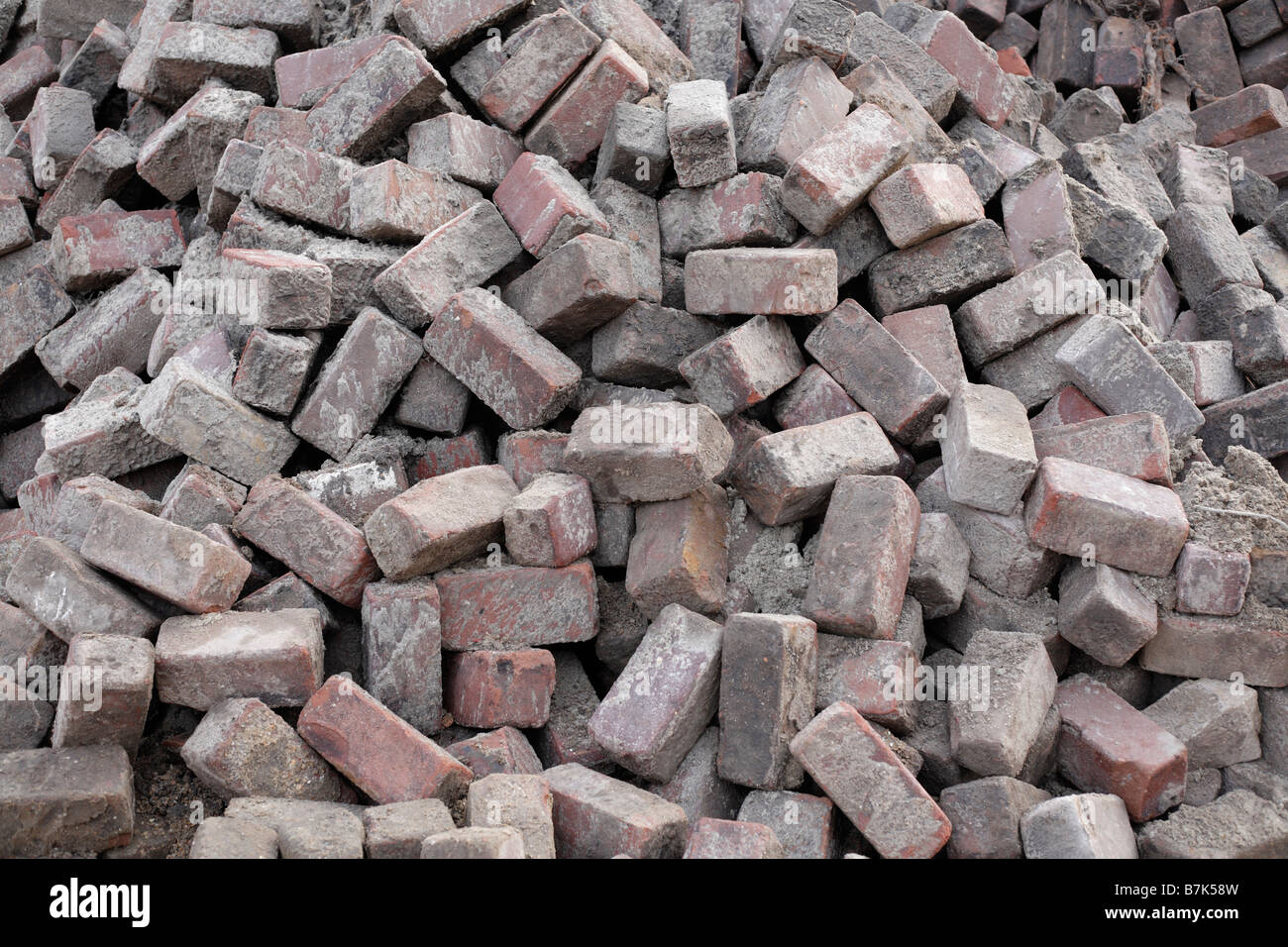 Pile of brick on a road construction, The Hague, Netherlands Stock ...