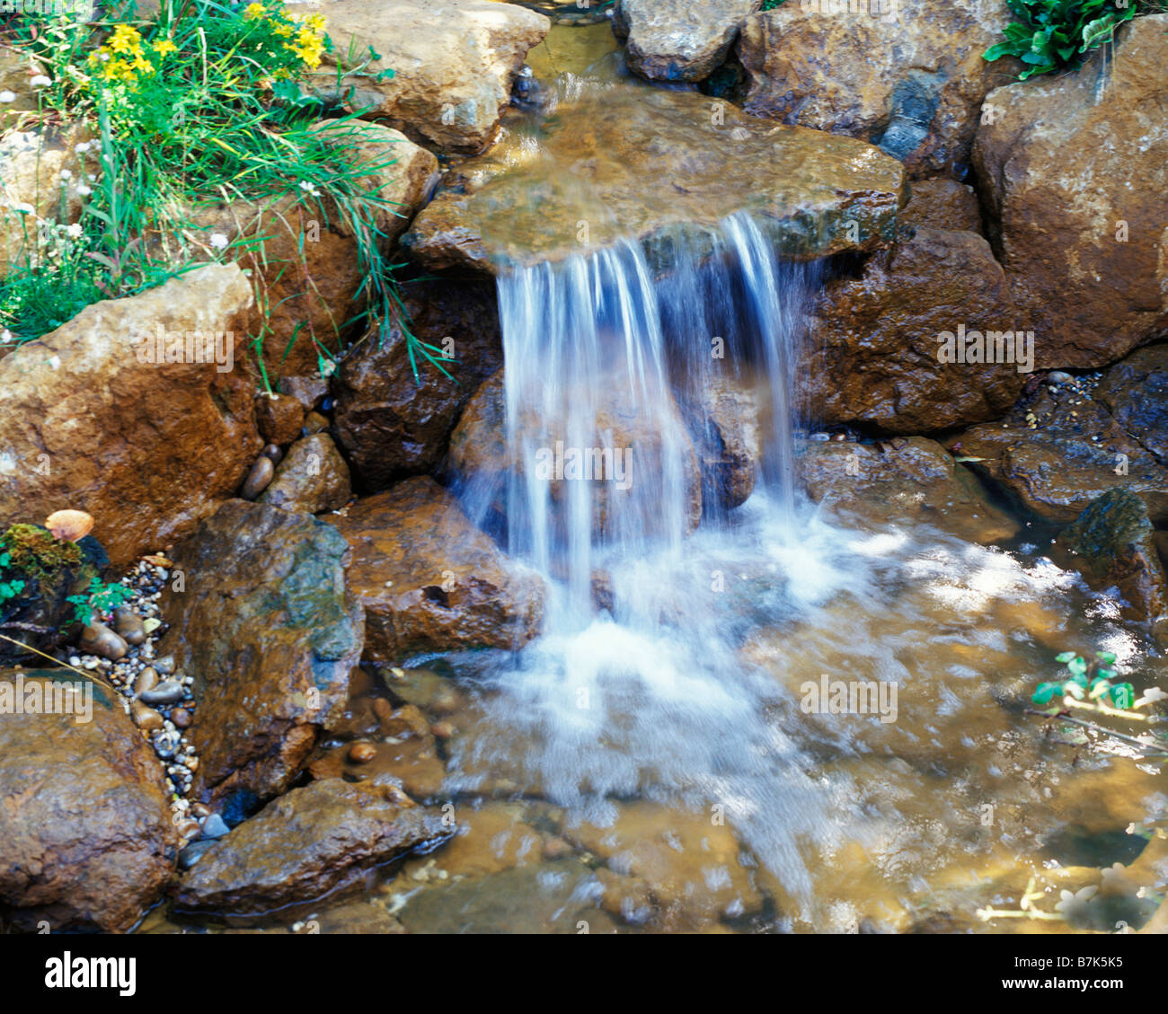 NATURAL STONE WATERFALL Stock Photo - Alamy